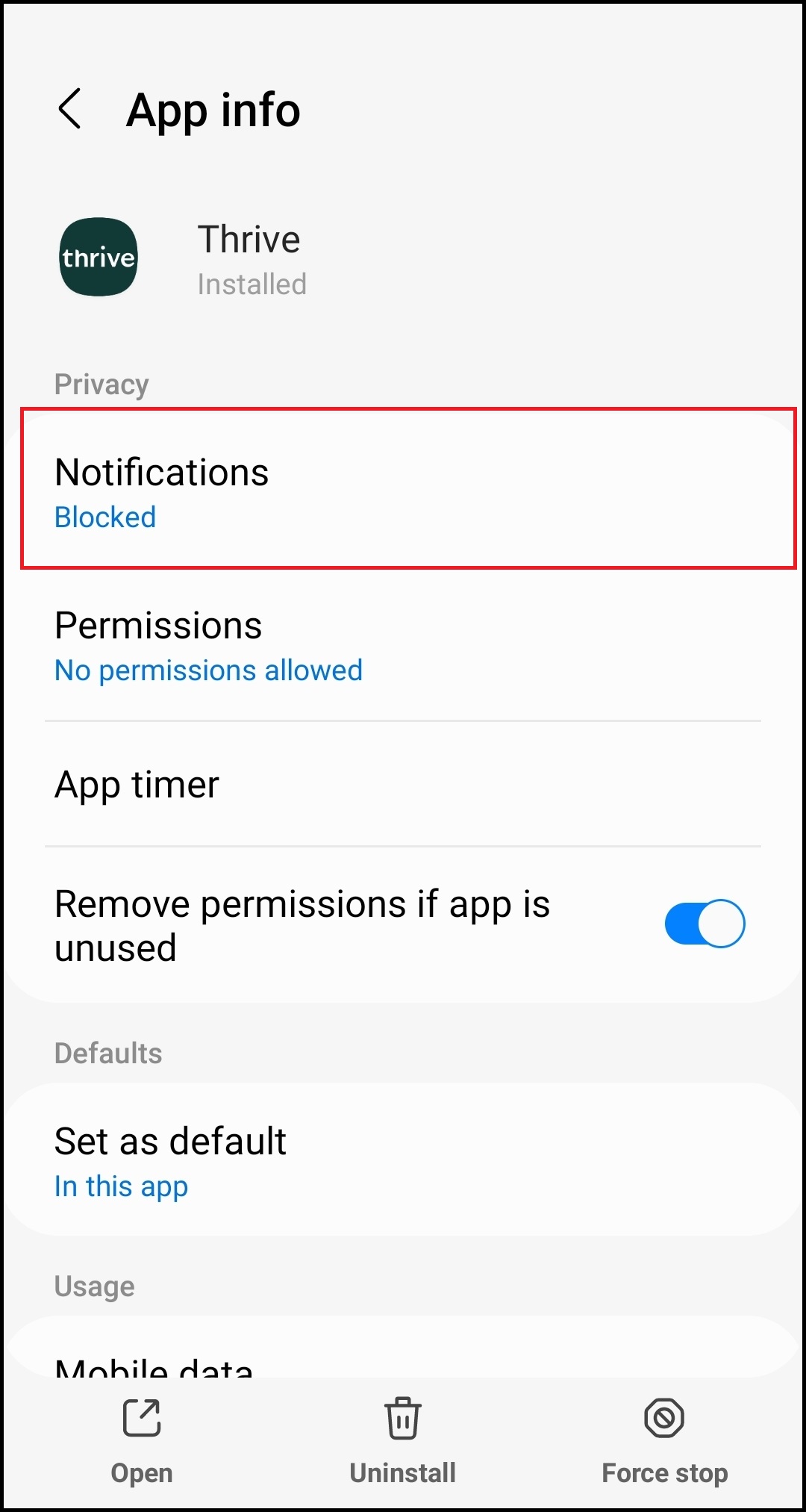 Android basic troubleshooting – Thrive