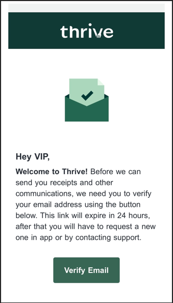 Email verification – Thrive
