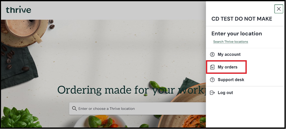 Order receipts – Thrive