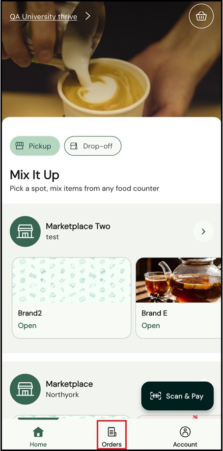 Order receipts – Thrive